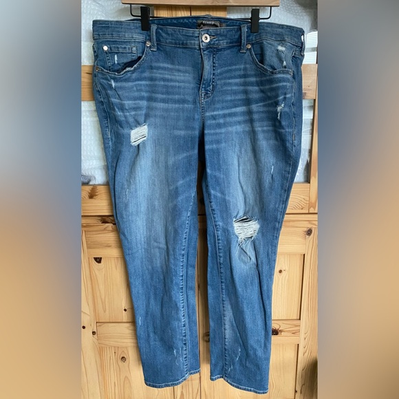 torrid | Jeans | Torrid Blue Distressed Boyfriend Jeans | Poshmark
